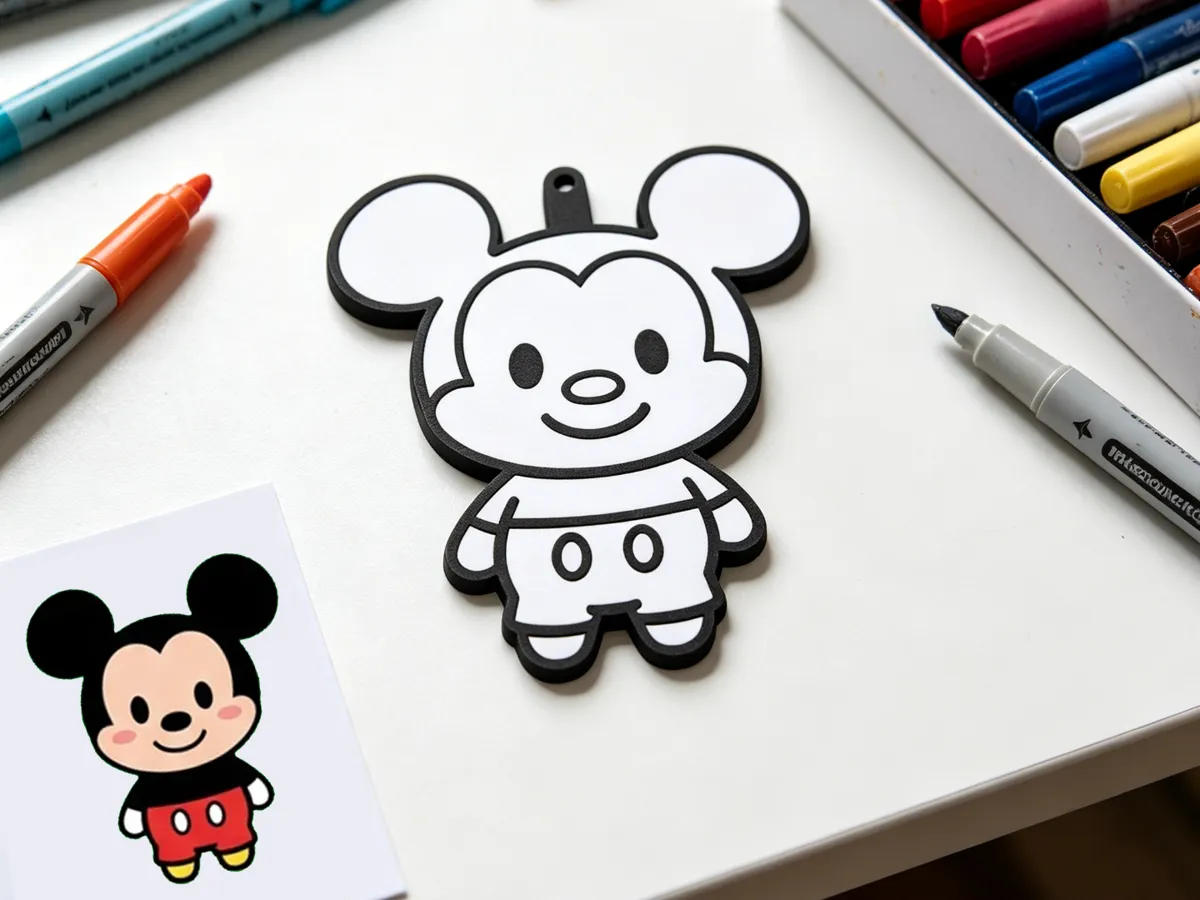 Mickey Mouse Coloring Pendant - DIY Graffiti Coloring Handmade Card ...