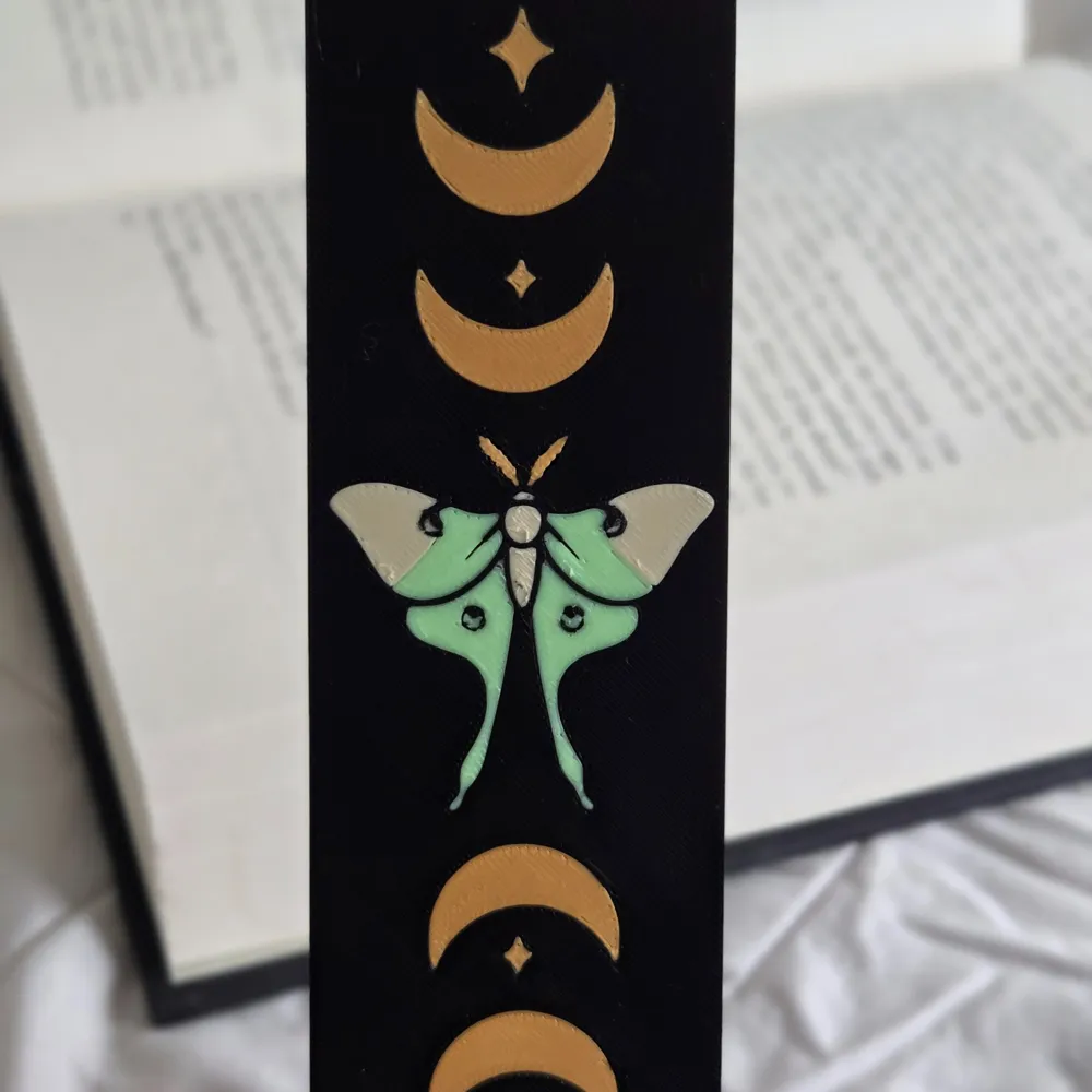 Lunar Moth Bookmark by layeredloot MakerWorld: Download Free 3D Models