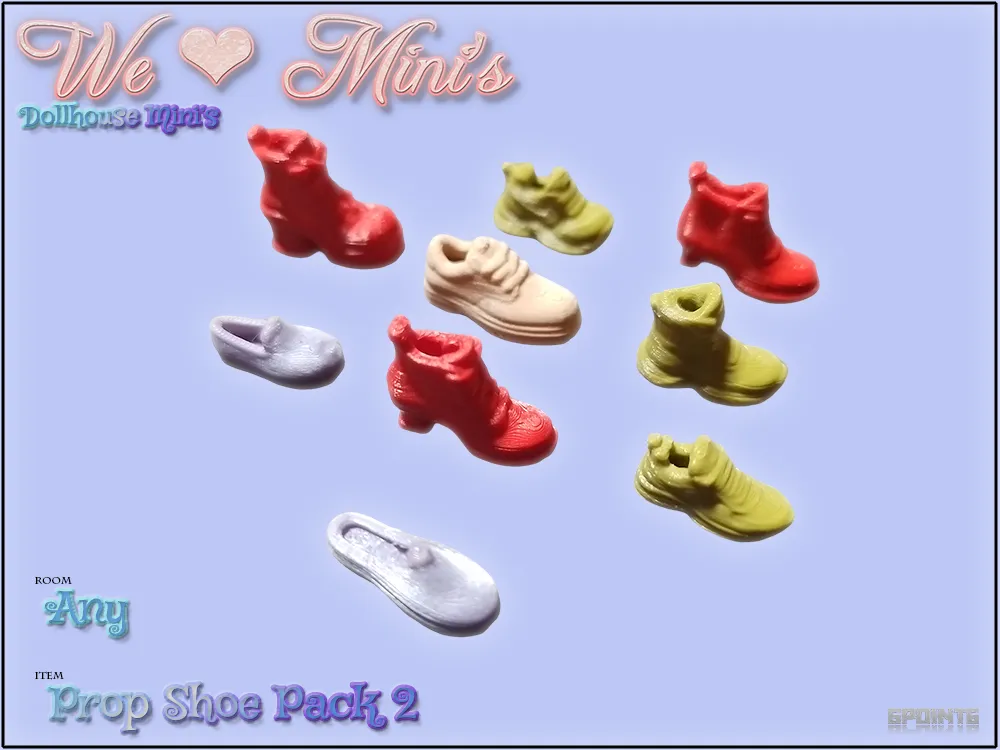 Dollhouse - Prop Shoes Pack 2 1:18 1:12 by 6POiNT6 MakerWorld: Download ...