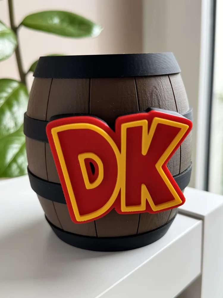 Donkey Kong Barrel Pencil Holder (NO AMS) - Free 3D Print Model ...