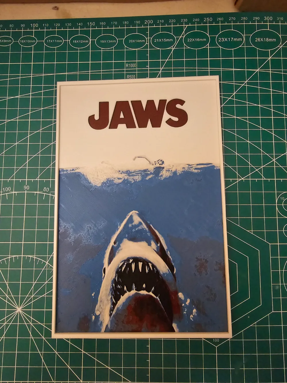 Jaws Movie Poster - Hueforge Art - Free 3D Print Model - MakerWorld