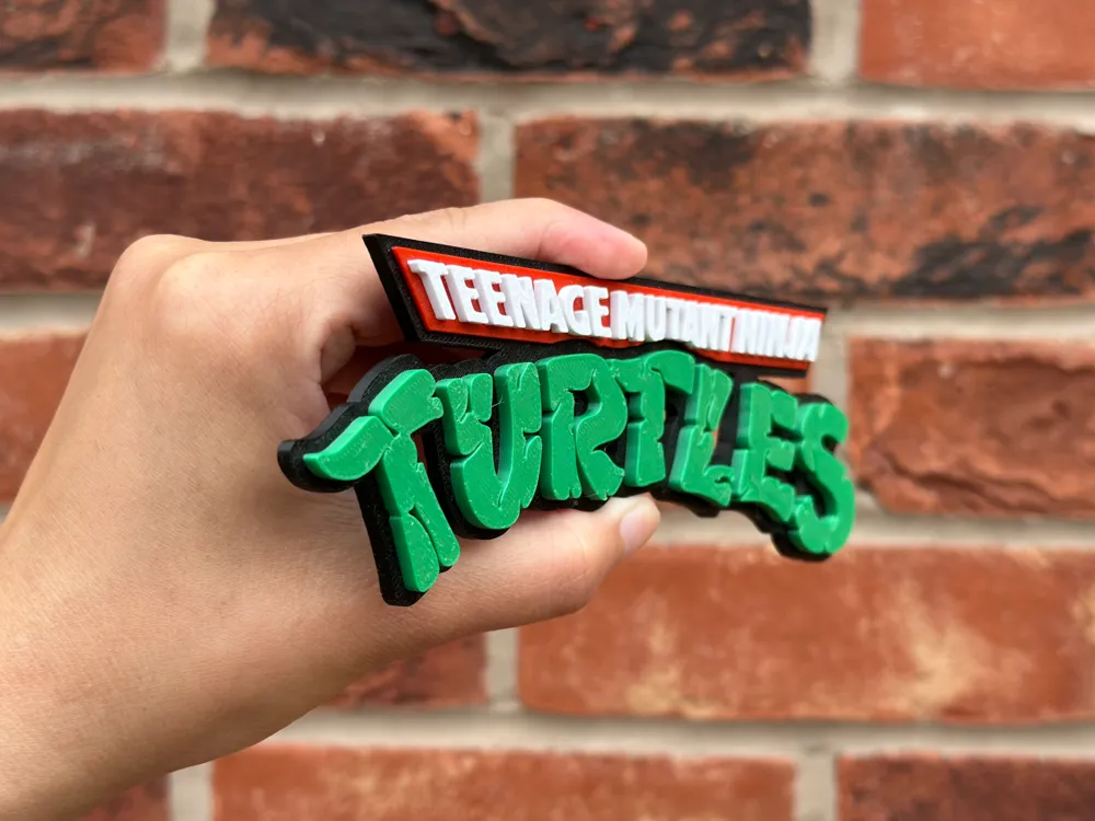 Teenage Mutant Ninja Turtles TMNT Logo - Free 3D Print Model - MakerWorld