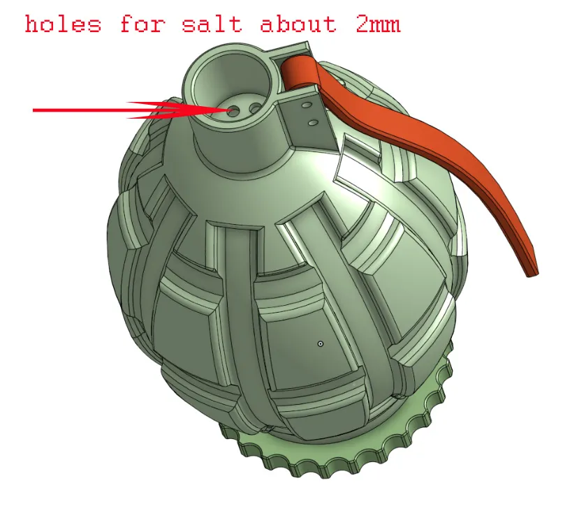 hand grenadeas a salt shaker - Free 3D Print Model - MakerWorld