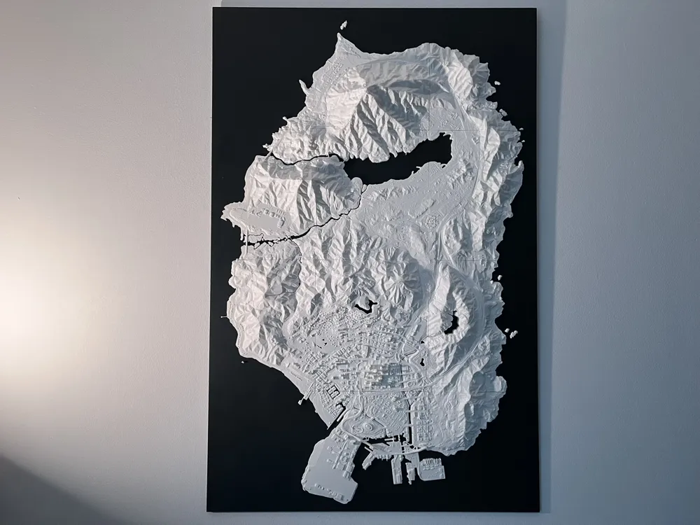 More realistic GTA V MAP in 10 plates - Free 3D Print Model - MakerWorld