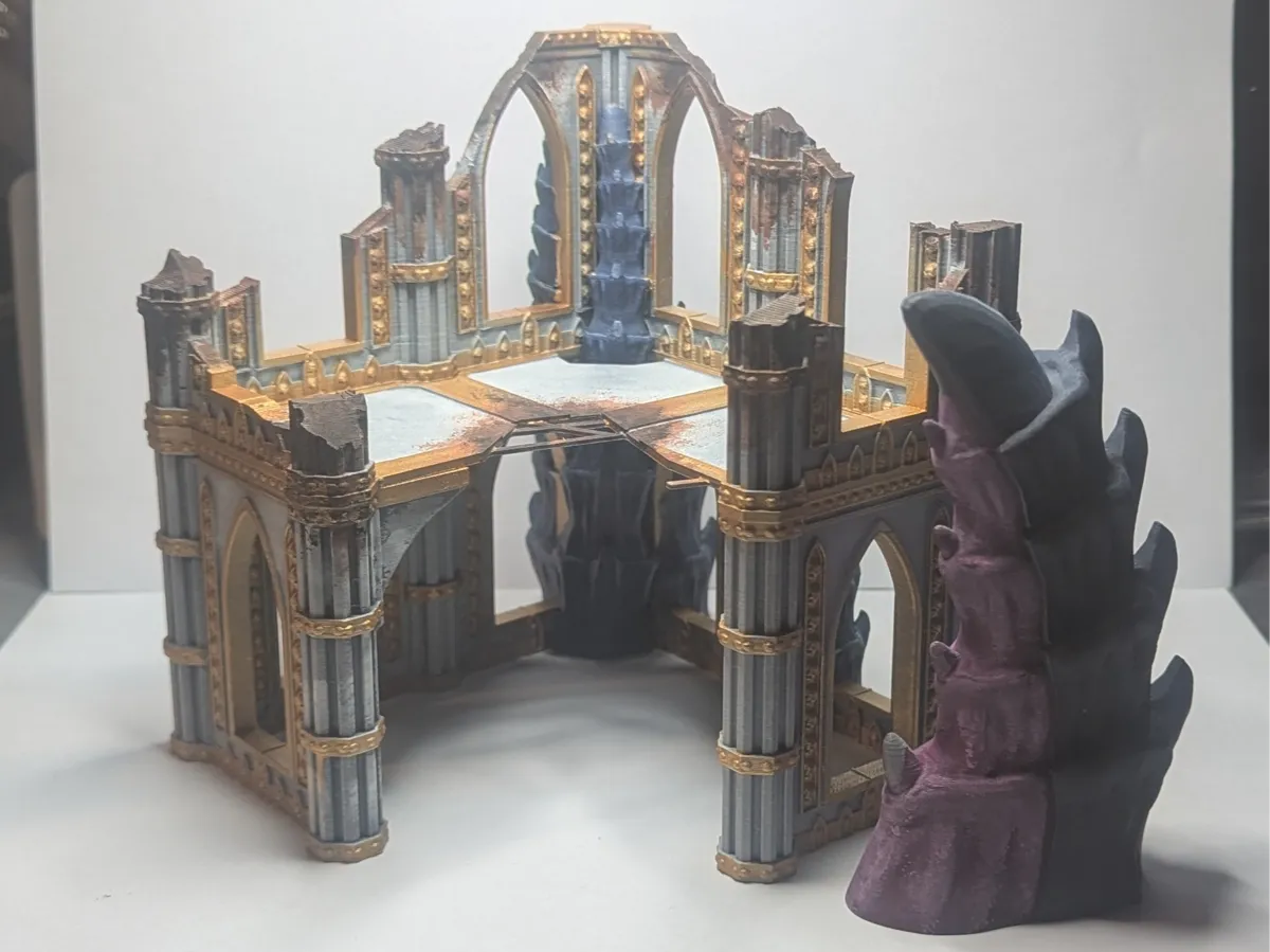 Block Ruin and Spire - Alien Week - Free 3D Print Model - MakerWorld