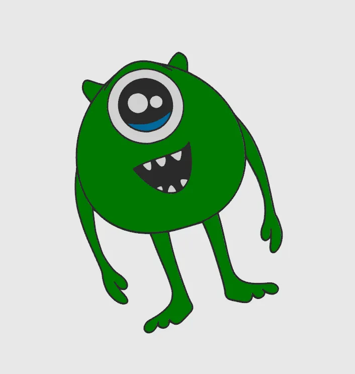 Mike Wazowski 2D art (Monsters, Inc.) by Marradubins - MakerWorld