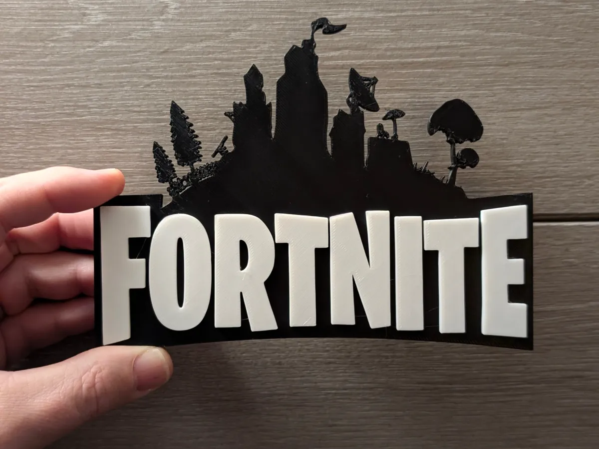 Fortnite logo hanging sign plaque - Free 3D Print Model - MakerWorld