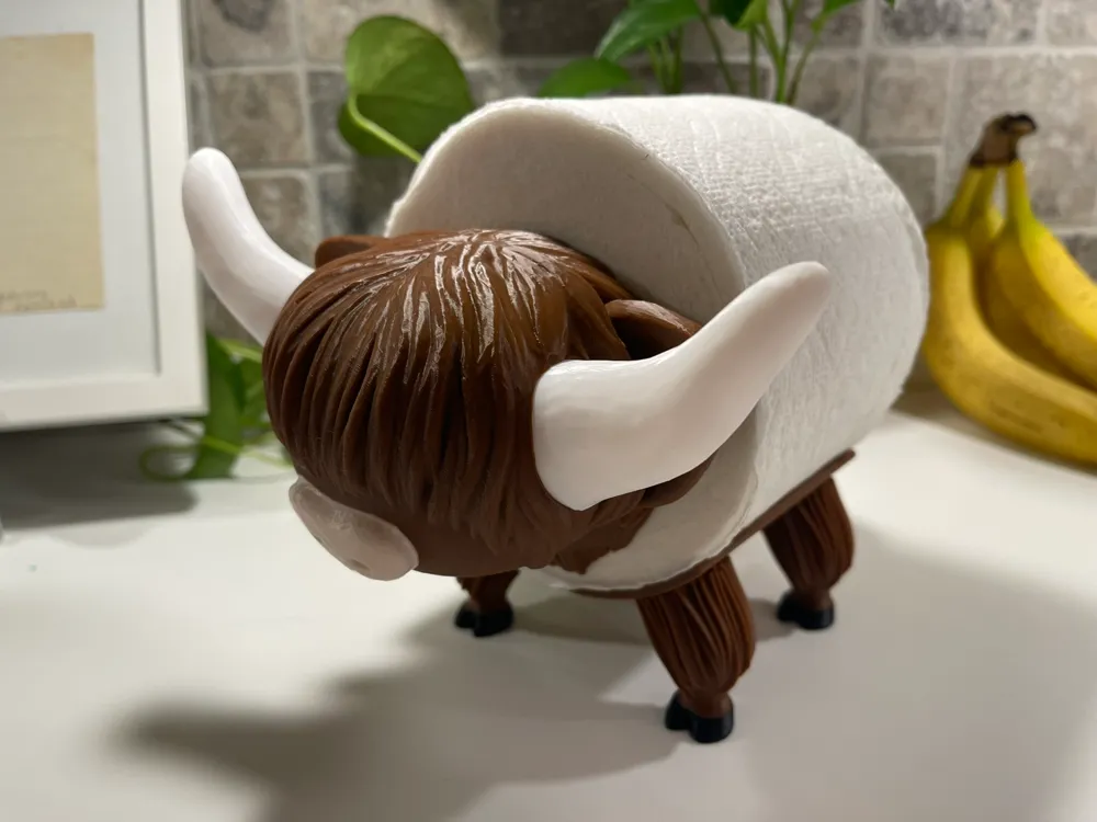 Silly Highland Cow Toilet Paper Roll Holder - Free 3D Print Model ...