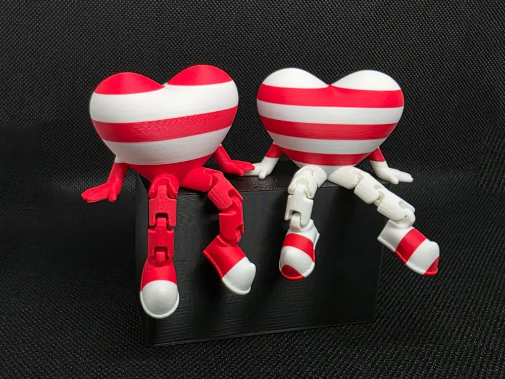 Articulated Flexi Candy Cane Heart Buddy - Free 3D Print Model - MakerWorld