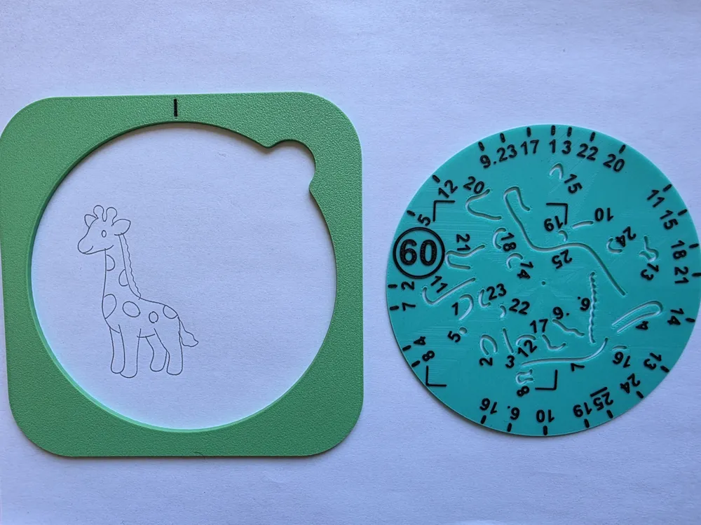 Twist Art 60 Giraffe - Rotary Drawing Stencil - Free 3D Print Model ...