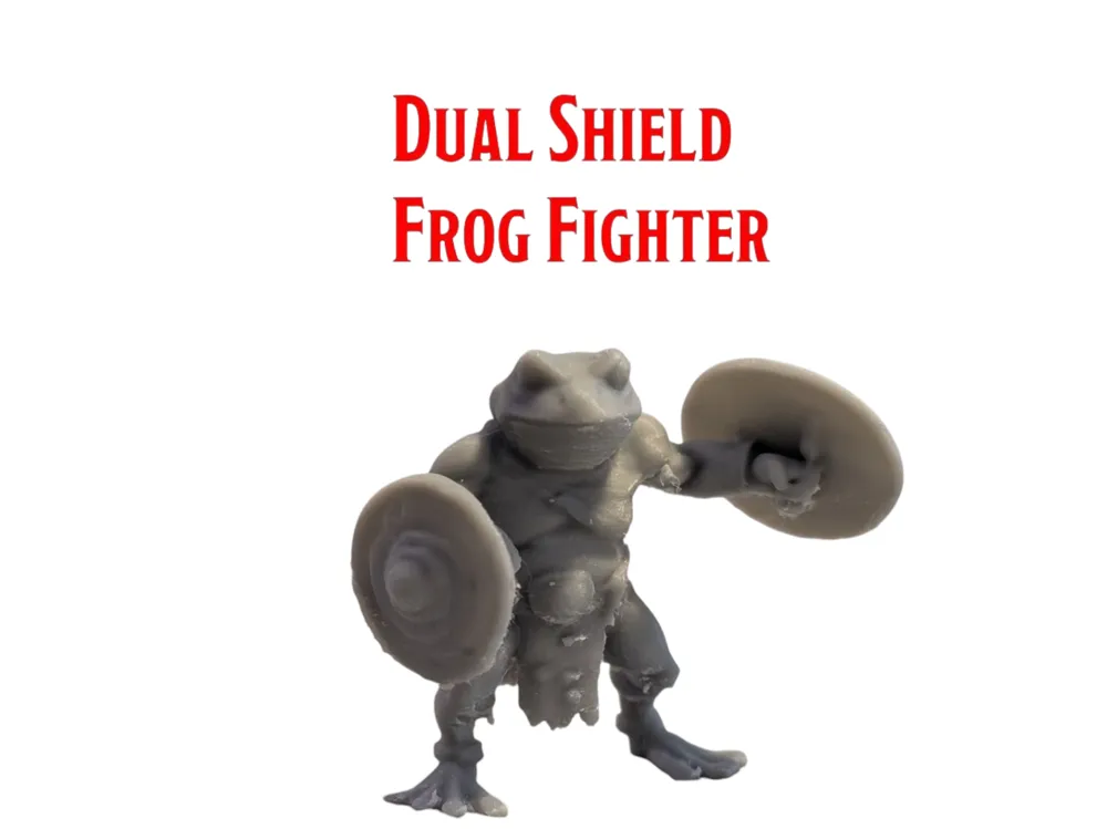 DnD Dual Shield Frog Fighter Miniature by MikeGyver - MakerWorld