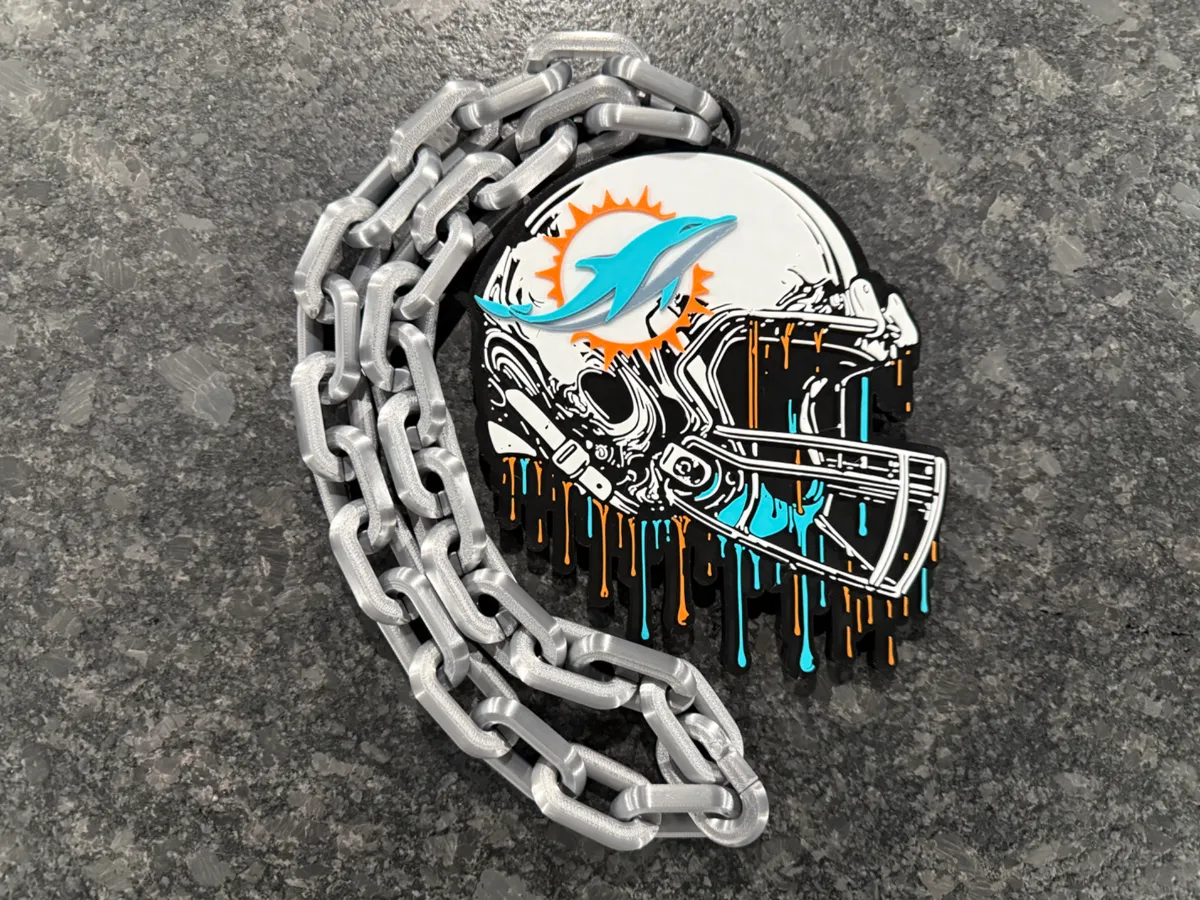 Chaîne Hype Drip Casque Miami Dolphins - Modèle d'Impression 3D Gratuit ...