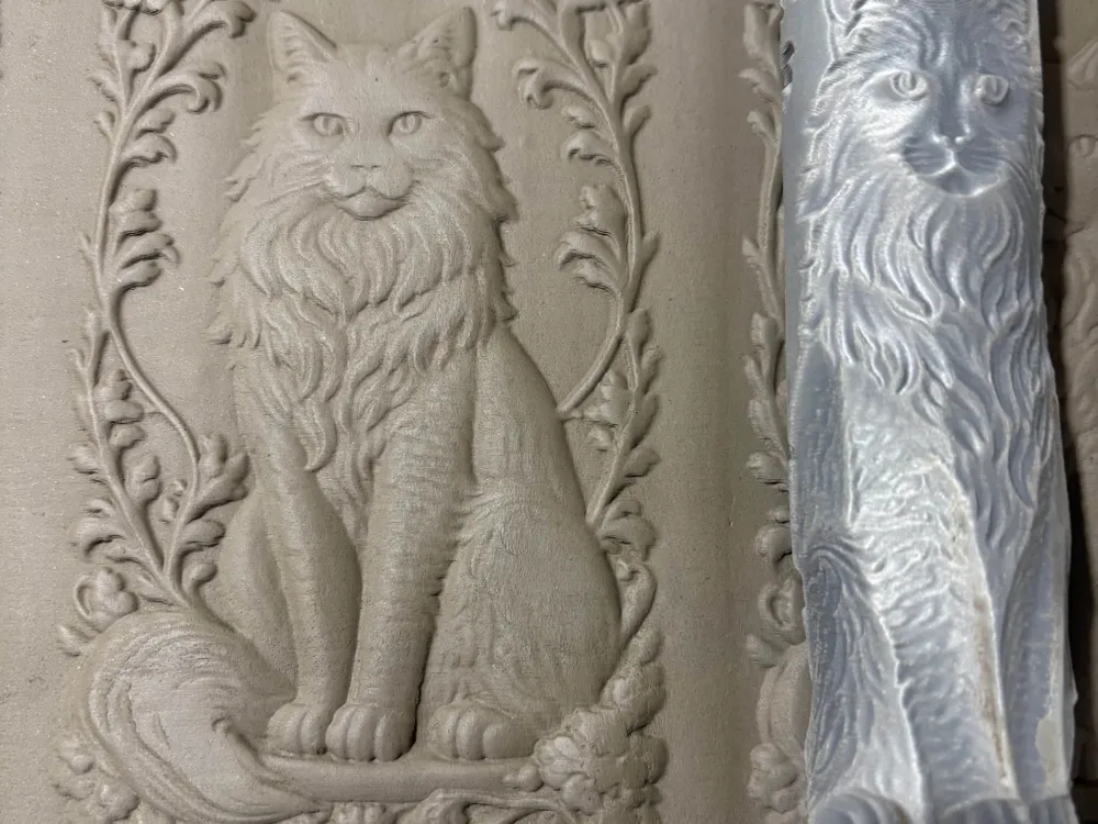 Texture Roller – Botanical Cat Portrait - Free 3D Print Model - MakerWorld
