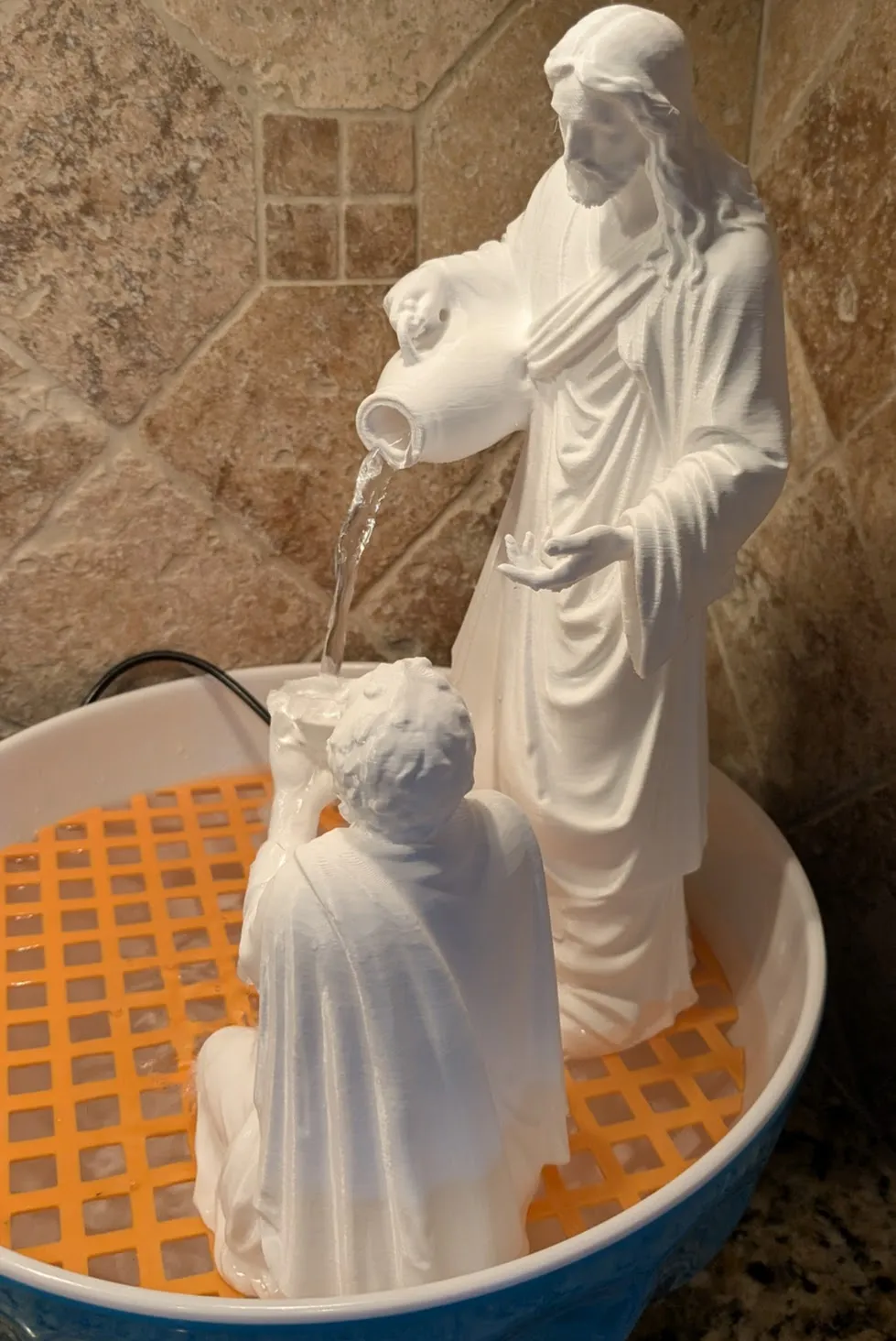 Christ working water fountain for desktops - Free 3D Print Model ...
