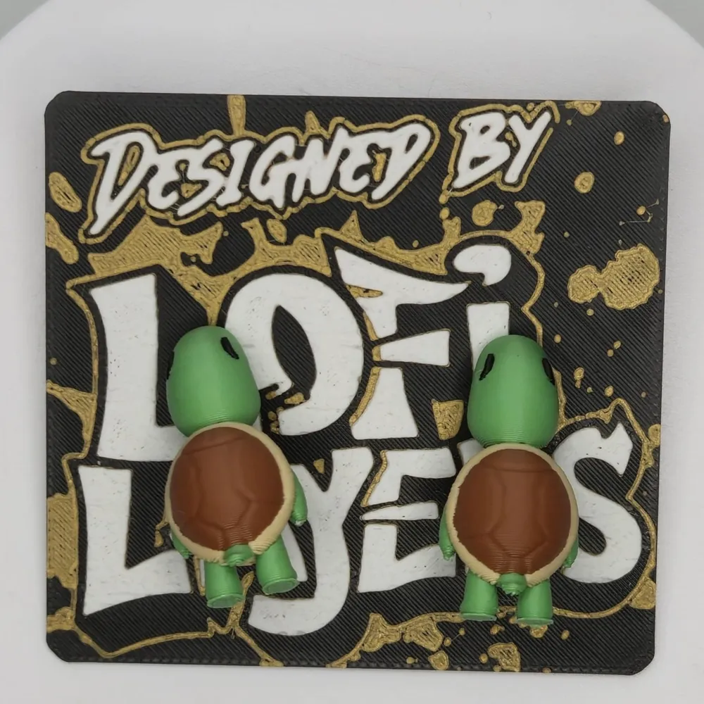 Turtle Chomper Earrings - Free 3D Print Model - MakerWorld