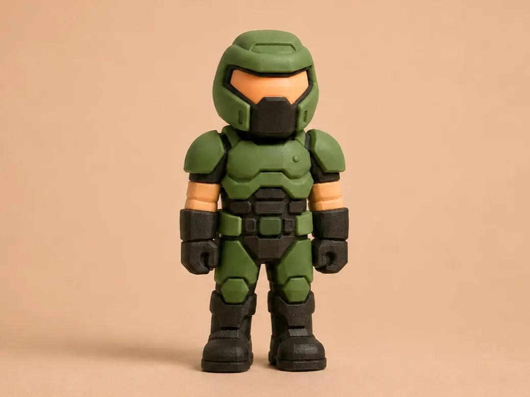 Retro Doom Slayer Marine Figure 2 Versions! - Free 3D Print Model ...