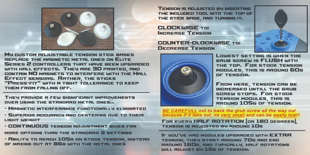 My Custom Adjustable Tension Stick Bases for Xbox by Tryhard CustomsMakerWorld: Download Free 3D ...