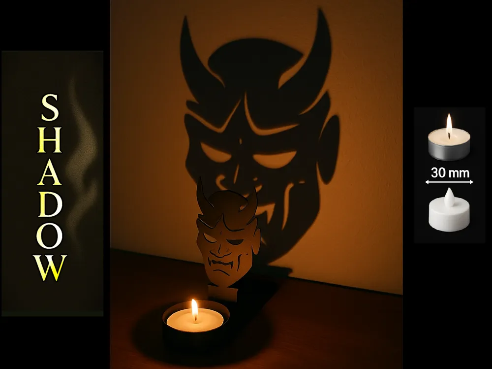 Shadow Art - ONI mask - Free 3D Print Model - MakerWorld