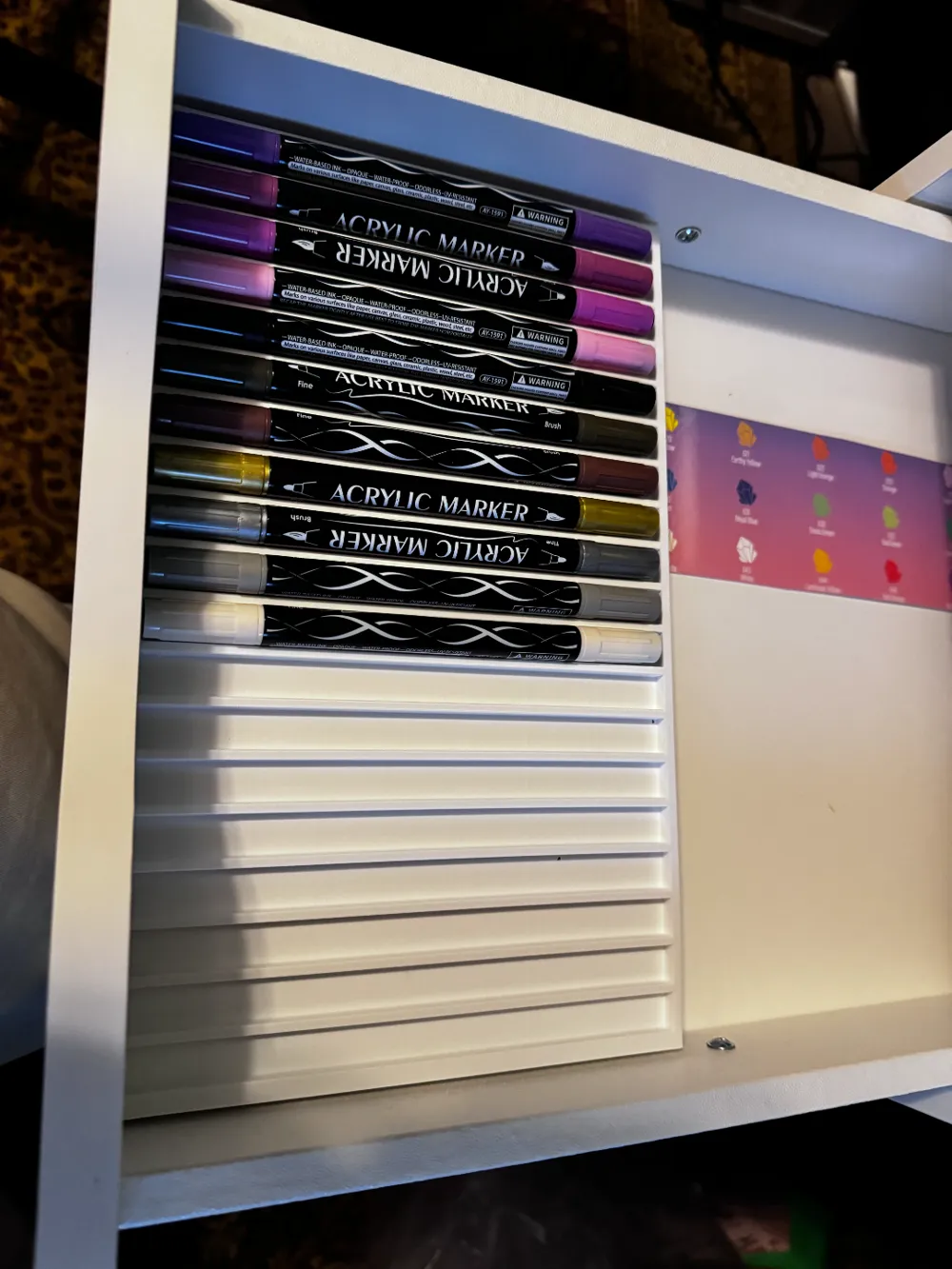 desk drawer Acrylic paint marker organizer by ElviorionMakerWorld ...