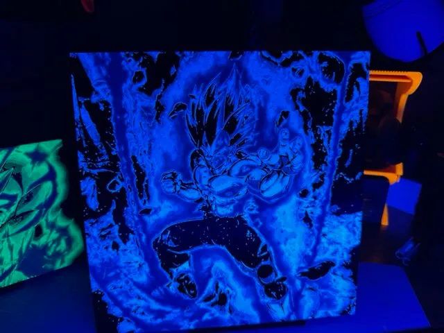Glow in the dark Super saiyan blue vegeta hueforge by inevitable1 ...