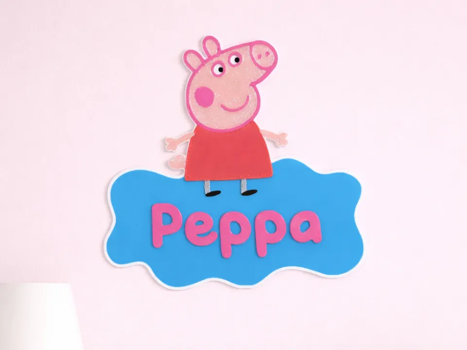 Panneau Peppa Pig avec Nom Personnalisé - Modèle d'Impression 3D ...