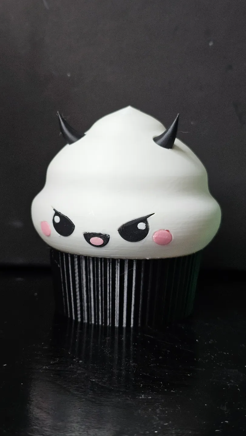 Adorable Devil Cupcake by EDDIEB3D_ MakerWorld: Download Free 3D Models