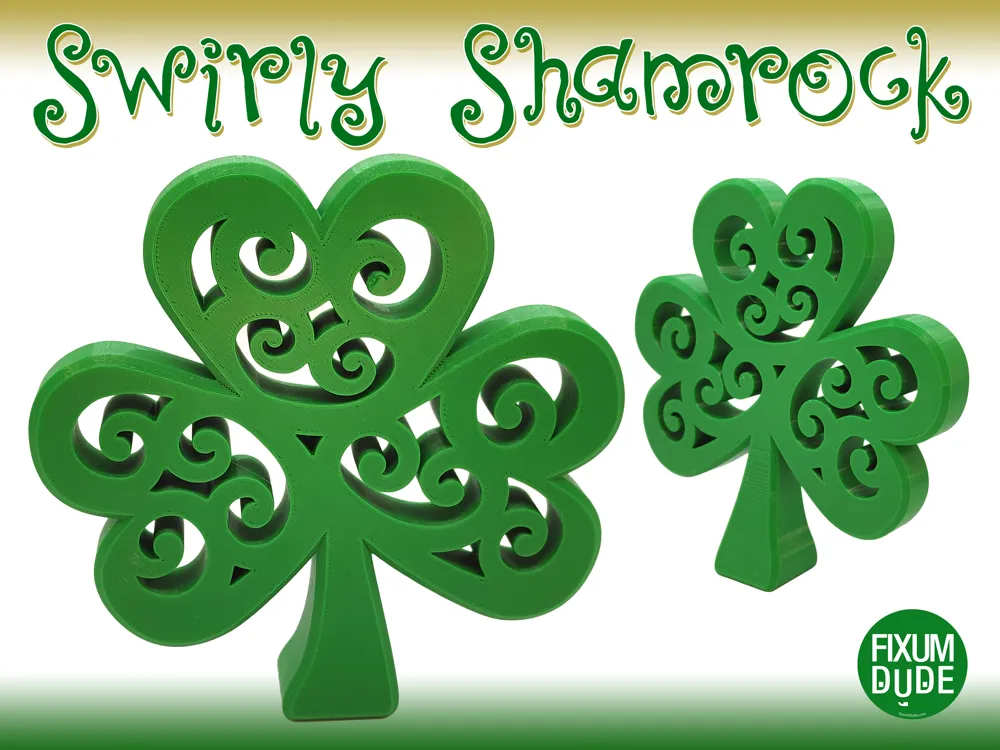 Swirly Shamrock Decoration by Fixumdude MakerWorld: Download Free 3D Models