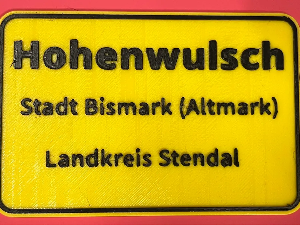 Ortsschild Hohenwulsch – Kostenloses 3D-Druckmodell – MakerWorld