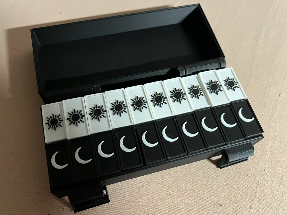 10-Day Morning & Evening Pill Organizer - Free 3D Print Model - MakerWorld