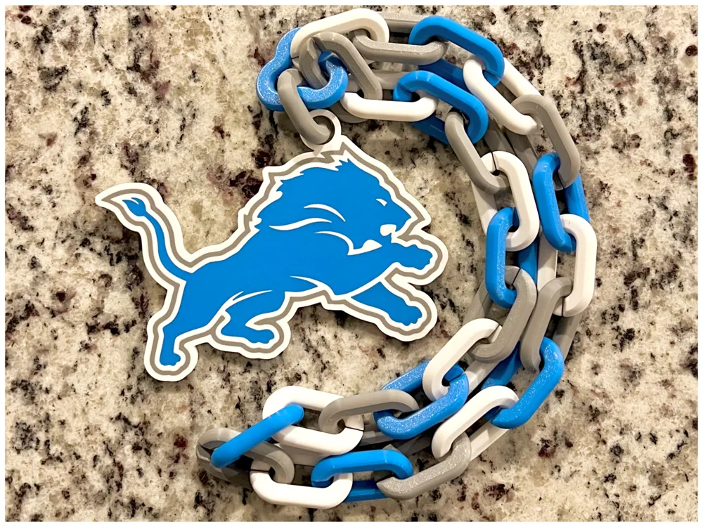 Oversized Rally Chain - Detroit Lions - Free 3D Print Model - MakerWorld