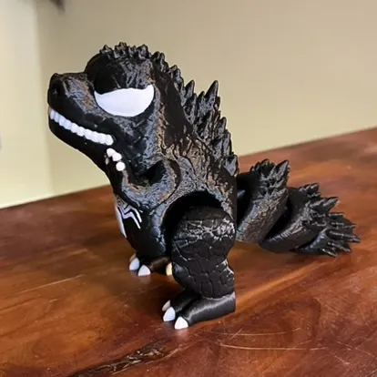 Chibi Venom-zilla Mashup Articulated Flexi Toy - Free 3D Print Model ...