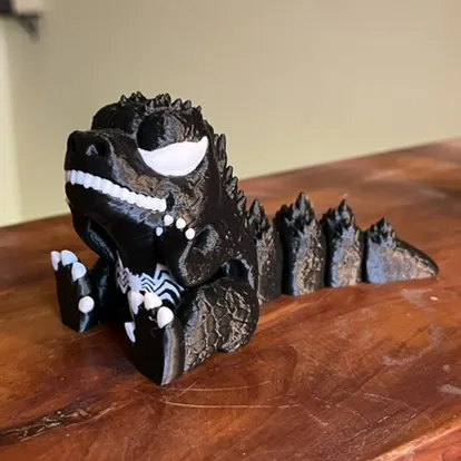 Chibi Venom-zilla Mashup Articulated Flexi Toy - Free 3D Print Model ...