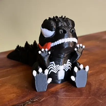 Chibi Venom-zilla Mashup Articulated Flexi Toy - Free 3D Print Model ...