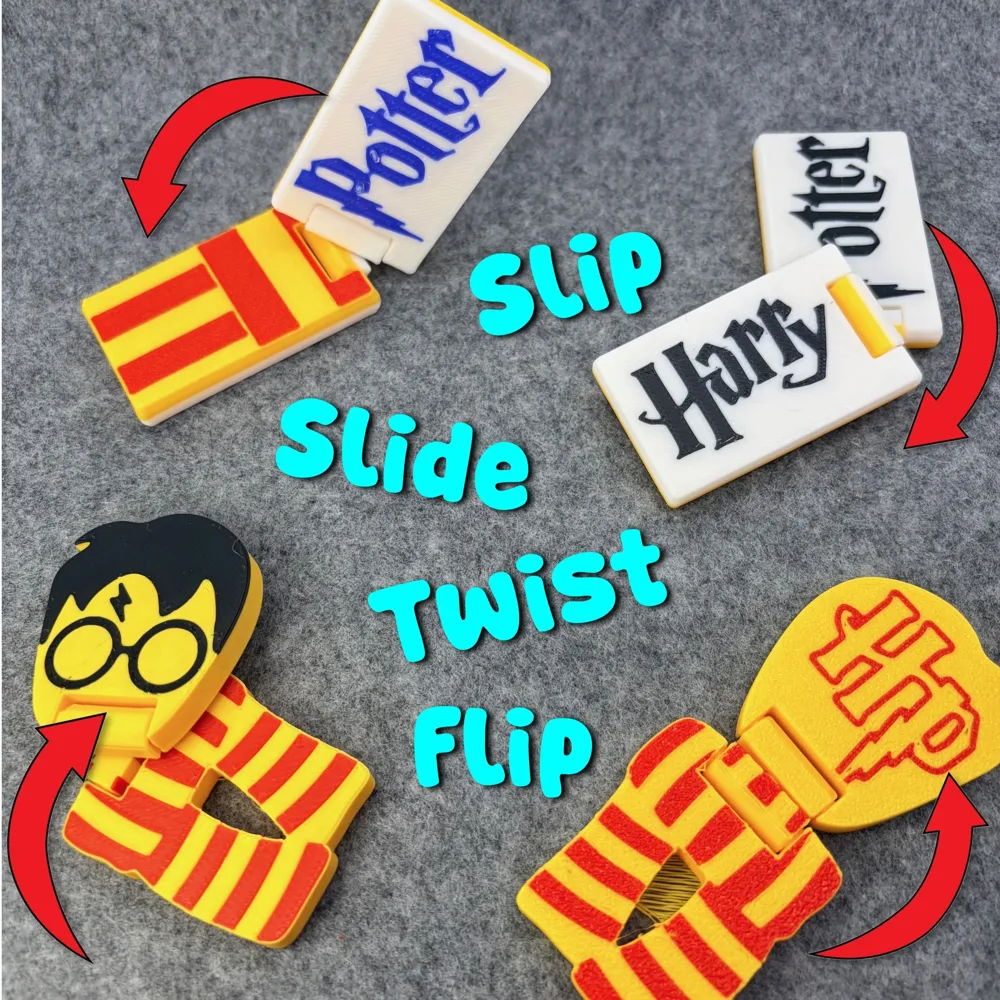 Harry Potter Slider + Flip Fidget (Print in Place) - Free 3D Print ...