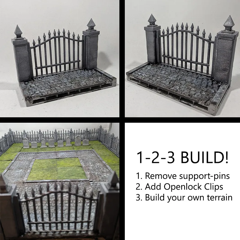 Graveyard functional fence gate (OpenLOCK system) - Free 3D Print Model ...