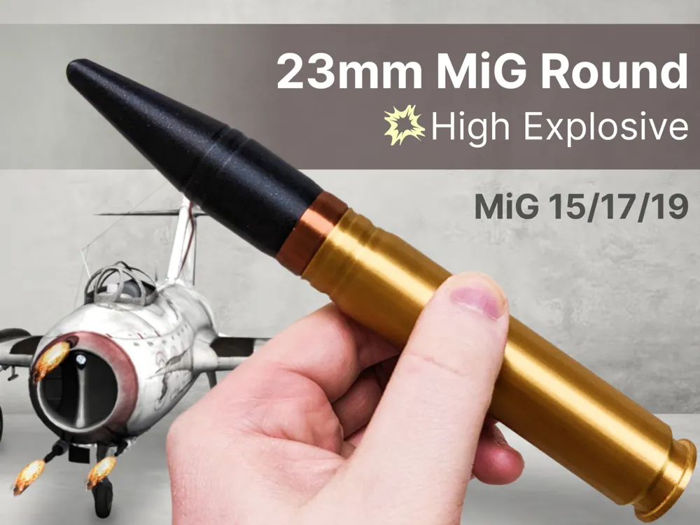 23mm Cold War Mig Round | Life-size | MiG-15/17/19 by Rexi Labs ...