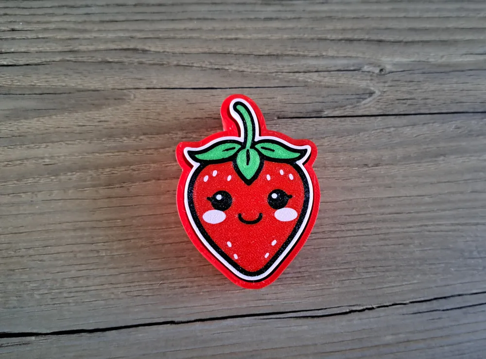 Cute kawaii strawberry fidget clicker toy by creachick3d MakerWorld ...