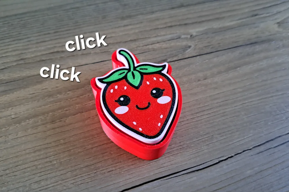 Cute kawaii strawberry fidget clicker toy by creachick3d MakerWorld ...
