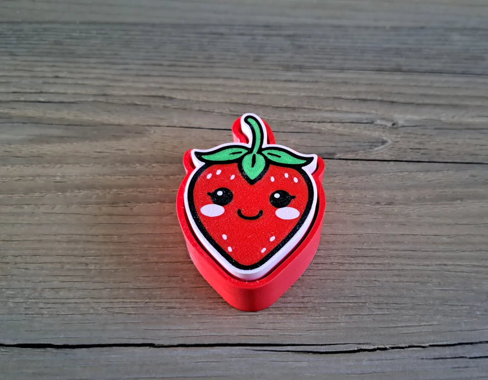 Cute kawaii strawberry fidget clicker toy by creachick3d MakerWorld ...
