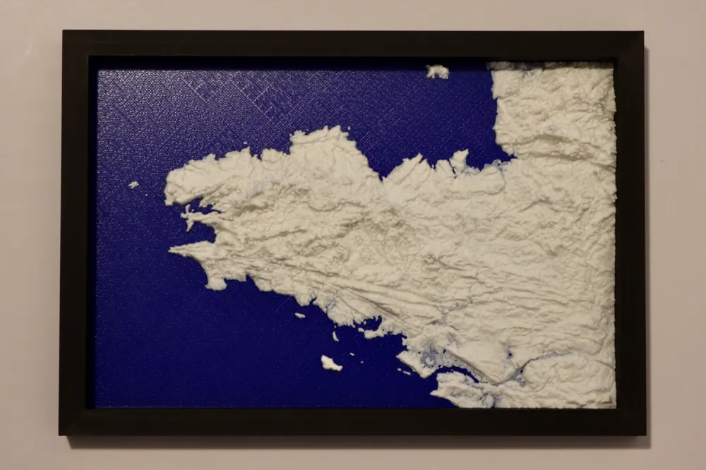 Brittany relief map by Reidpwaiund - MakerWorld