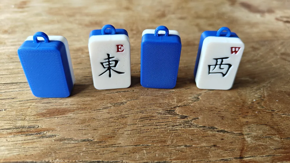 Mahjong tile key chain - Free 3D Print Model - MakerWorld