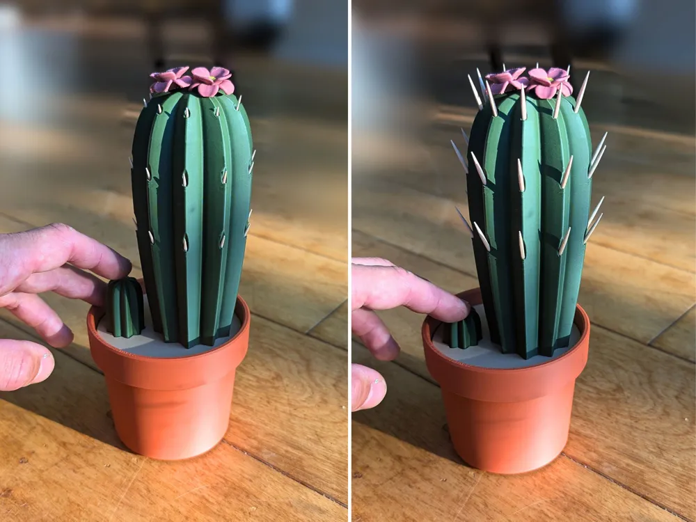 Toothpick Dispenser Cactus - Free 3D Print Model - MakerWorld