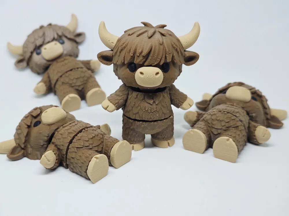Highland Cow Mini Flexi Schlüsselanhänger – Kostenloses 3D-Druckmodell ...