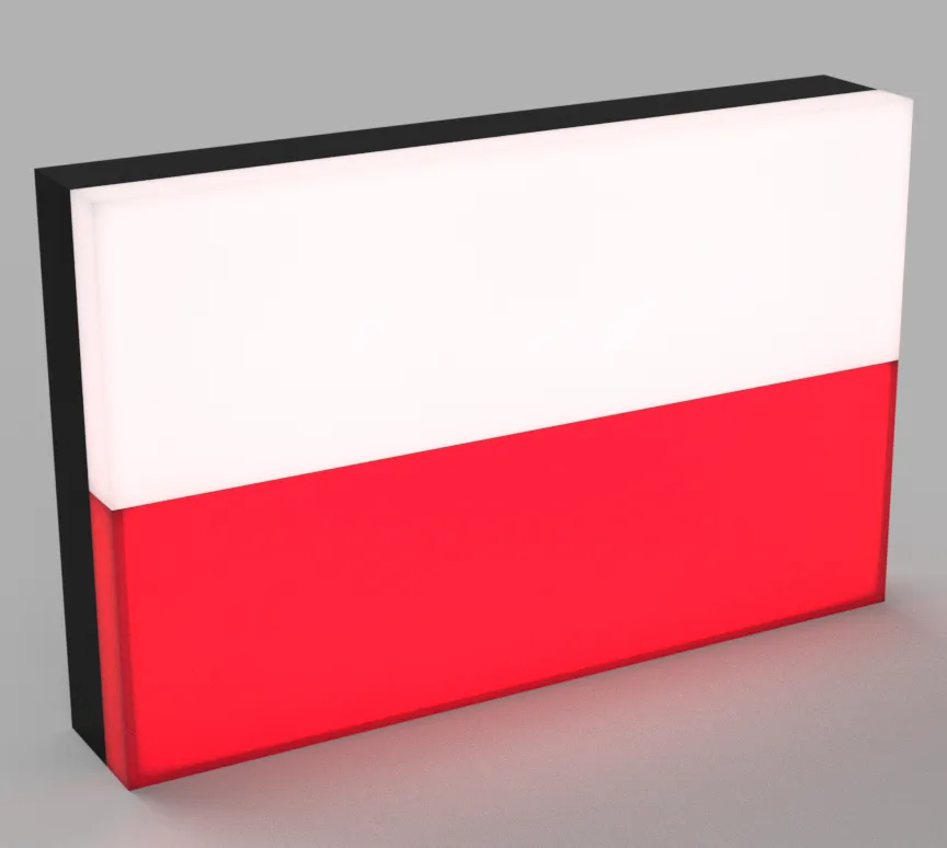 World Flags - Poland LED Lamp - Free 3D Print Model - MakerWorld