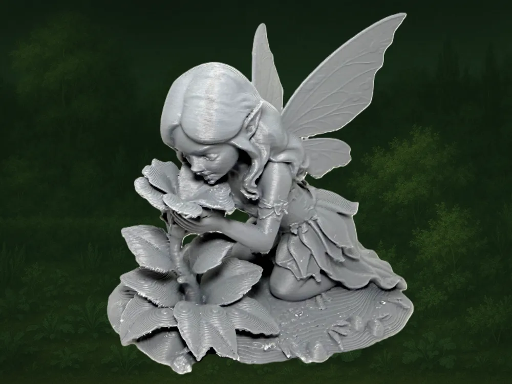 Garden Fairy Smelling a Flower - Free 3D Print Model - MakerWorld