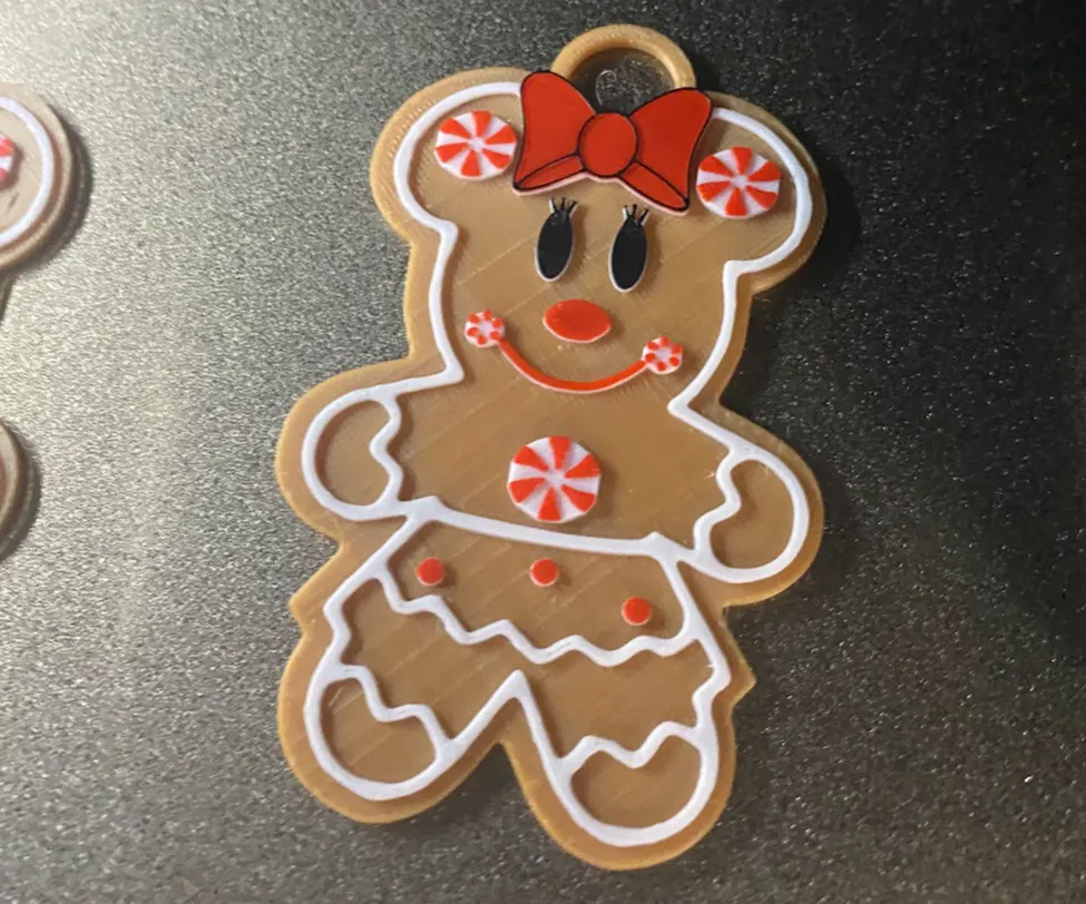 minnie gingerbread ornament - Free 3D Print Model - MakerWorld