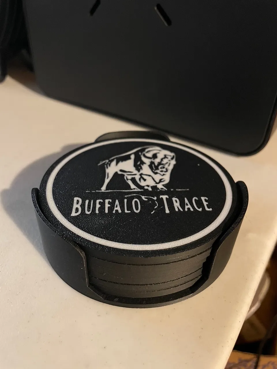 Buffalo Trace Coasters with Holder by E-rod312 - MakerWorld