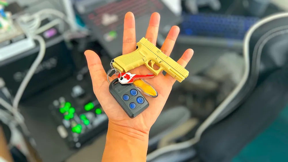 Fidget standard pistol keychain movable slide by iczfirz MakerWorld ...