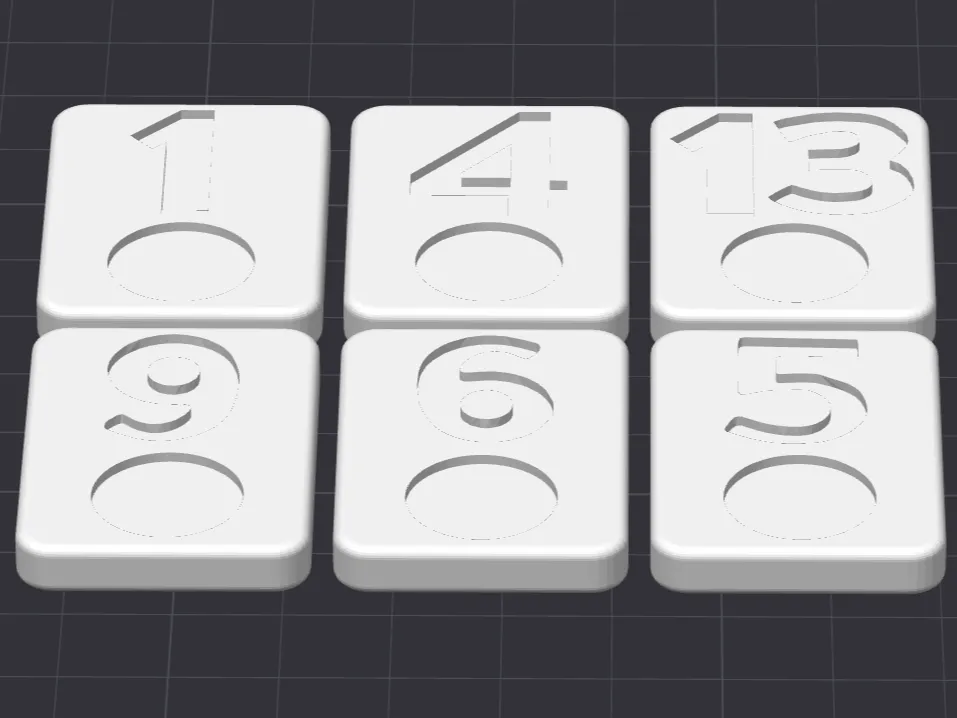 Rummikub Replacement Pieces (1, 4, 5, 6, 9 & 13) by TinkerCAT - MakerWorld