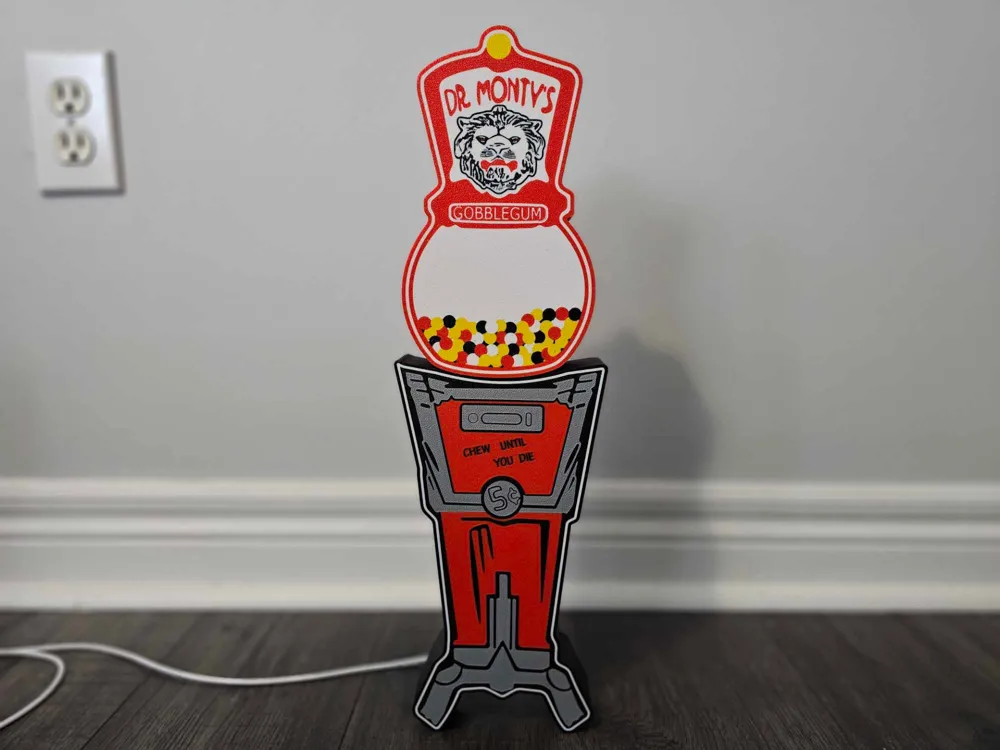 Gobblegum Machine Lightbox LED Lamp by MuffinMan - MakerWorld